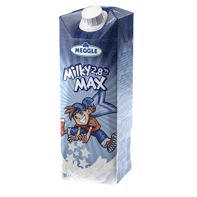 Milky Max UHT Cow milk 2,8% fat content, 1 l - Meggle